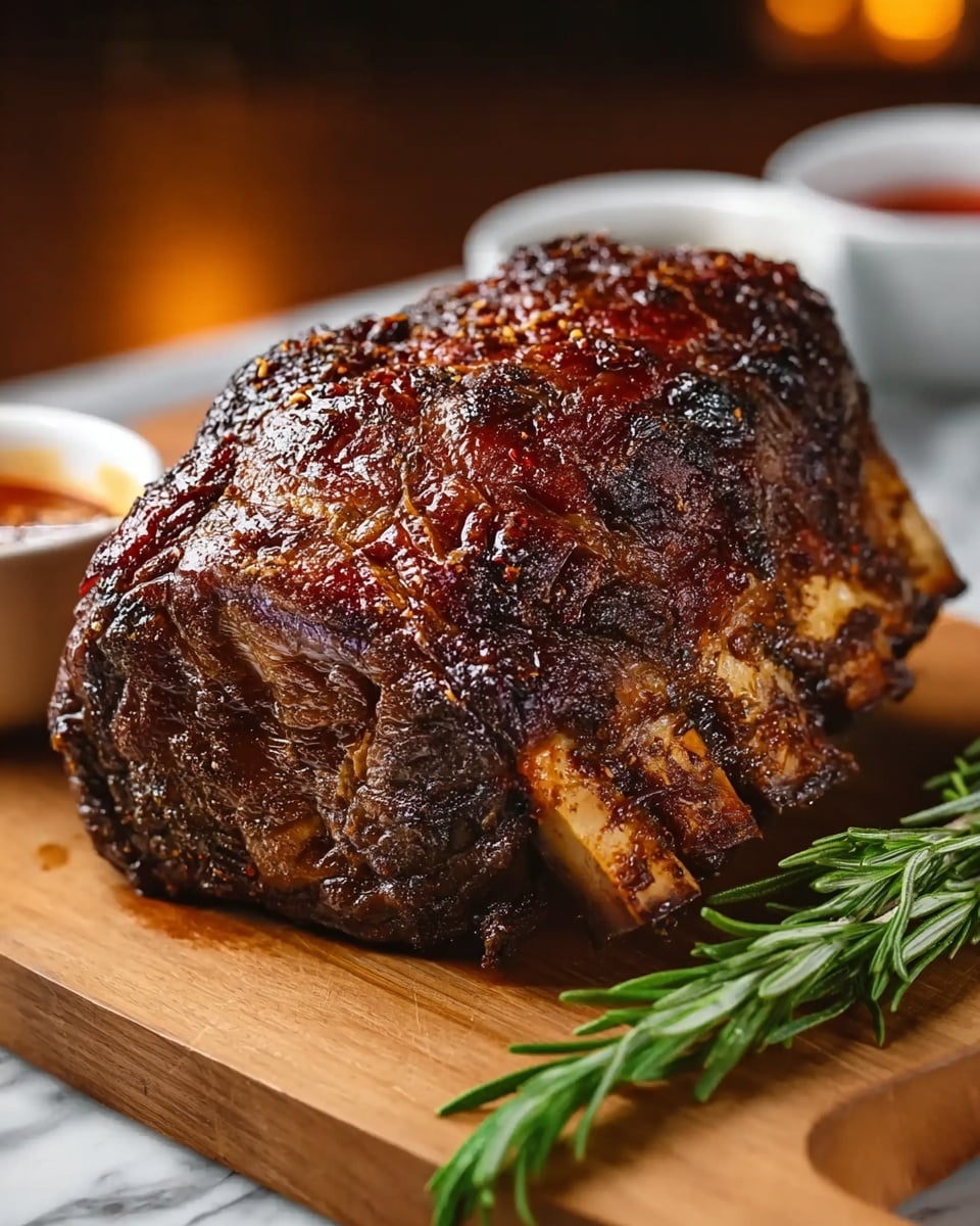 Classic Christmas Prime Rib with Rich Au Jus & Horseradish Sauce